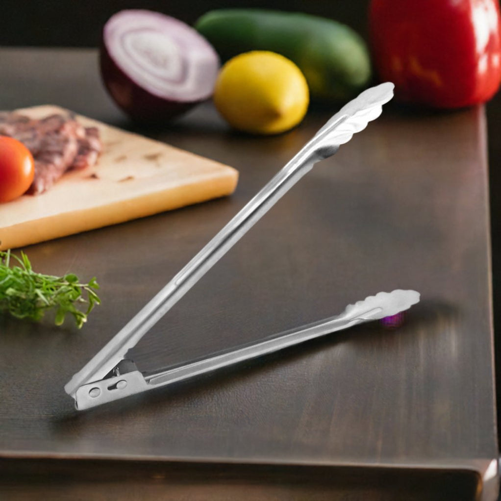 12 Inch Stainless Steel Locking Tongs — Kitchen Supply Wholesale