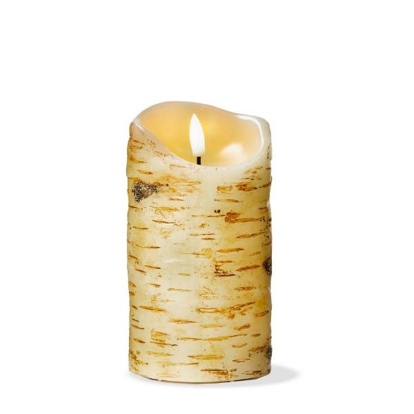 Birch LED Pillar Candle 3x6-Inch, Brown — Kitchen Supply Wholesale